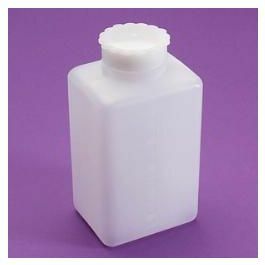 Bouteille carrée 250ml PEHD col large graduation avec bouchon à vis et ...